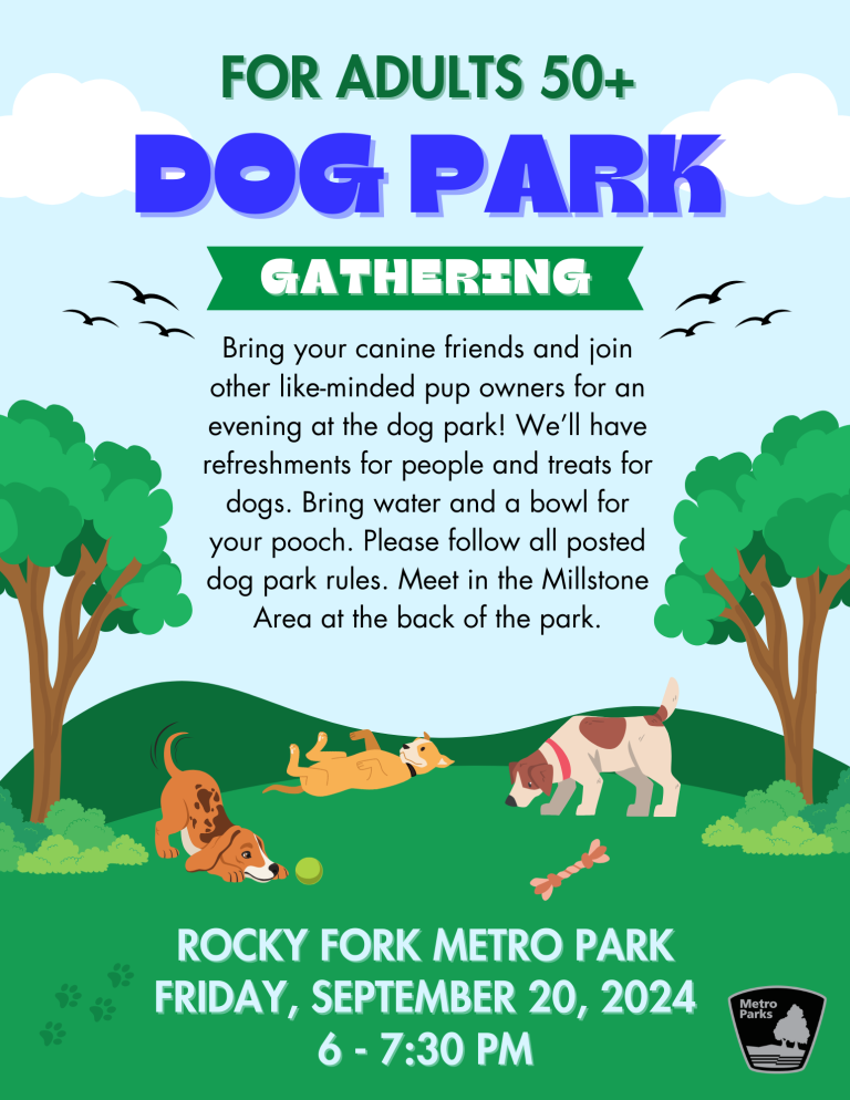 For Adults 50+: Dog Park Gathering - Metro Parks - Central Ohio Park System